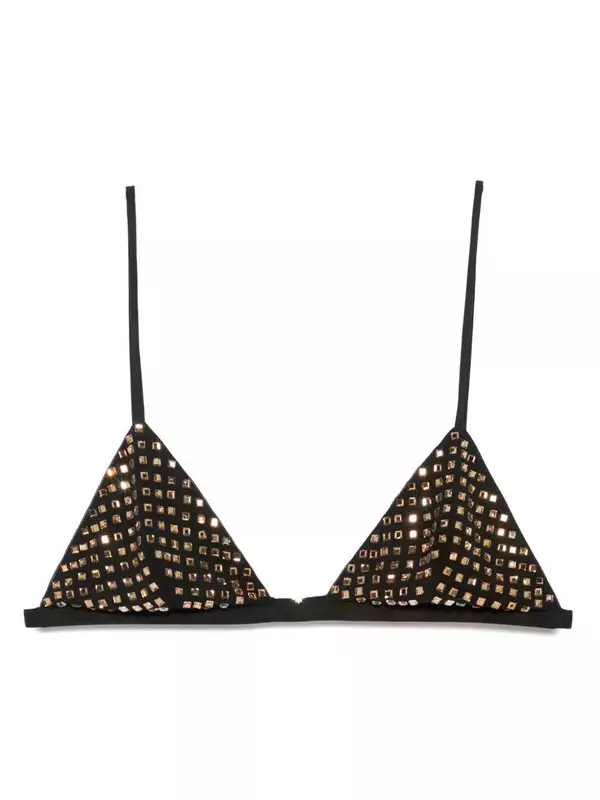 Patrizia Pepe Rhinestone-embellished Bra - Black