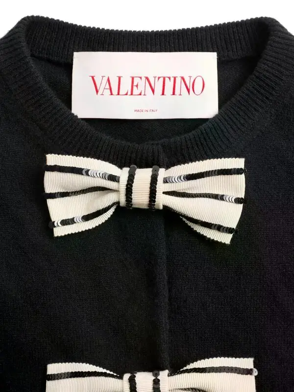 Valentino Garavani Embellished-bow Cardigan