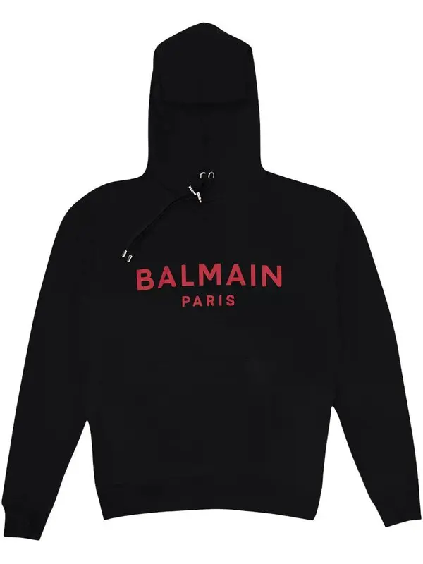 Balmain Printed Hoodie - Black