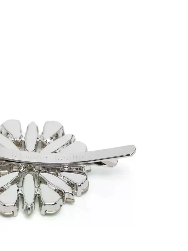 Simone Rocha Crystal Blossom Hair Clip - Silver | Editorialist display picture 1