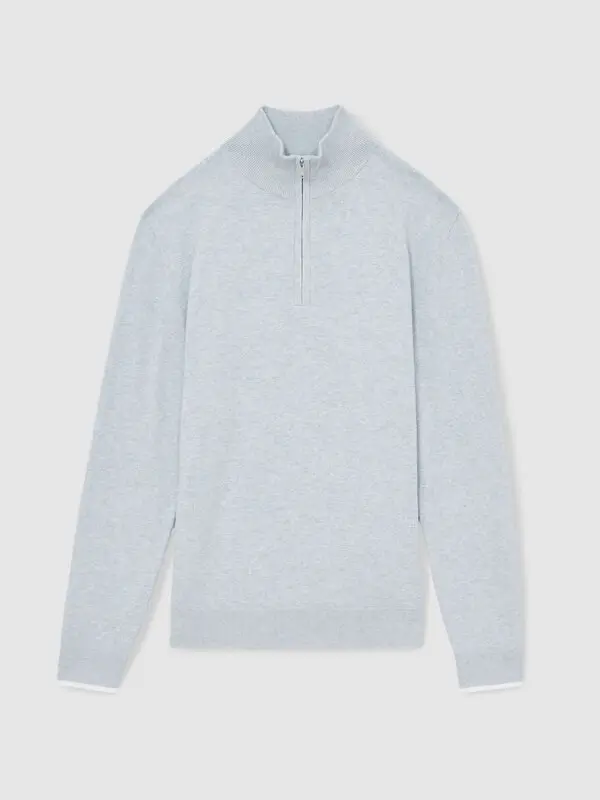 REISS Cotton-blend Half-zip Jumper