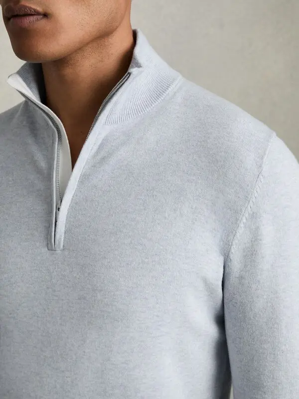 REISS Cotton-blend Half-zip Jumper