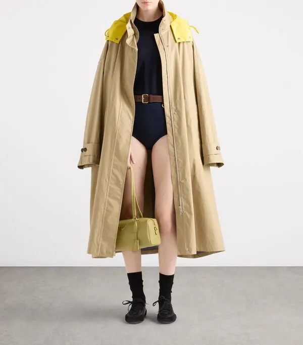 Prada Cotton Belted Trench Coat