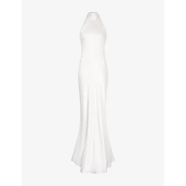 OMNES Santorini Halterneck Maxi Dress - Ivory