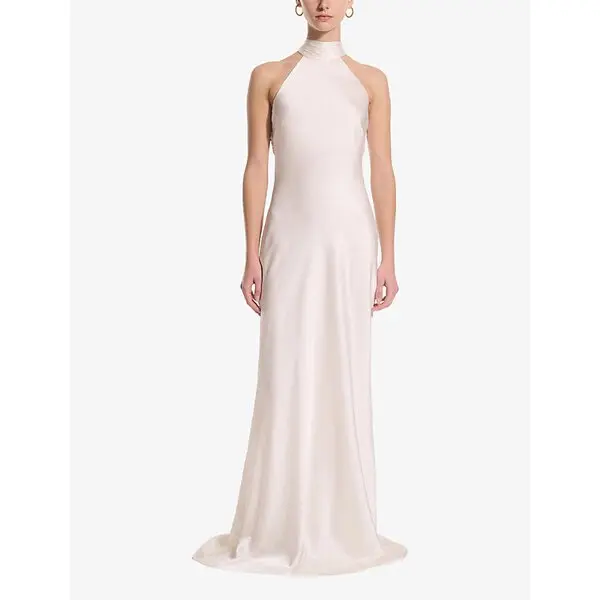 OMNES Santorini Halterneck Maxi Dress - Ivory