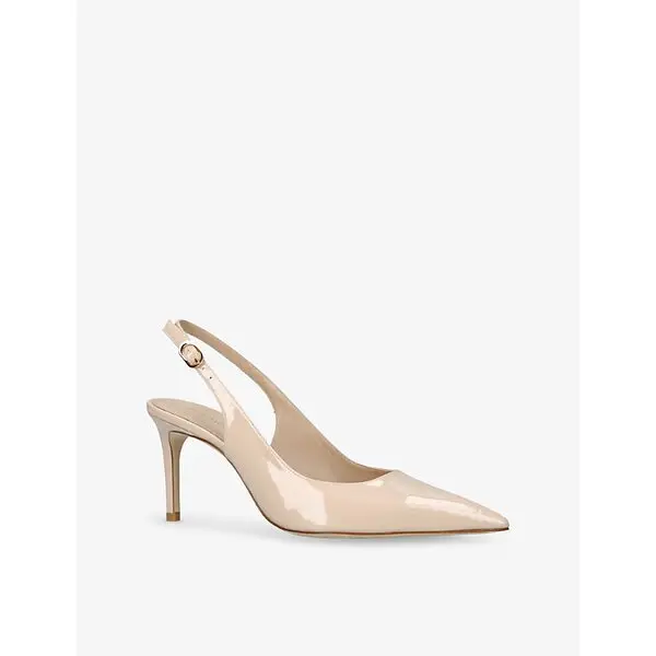 STUART WEITZMAN Patent Leather Slingback Pumps - Beige