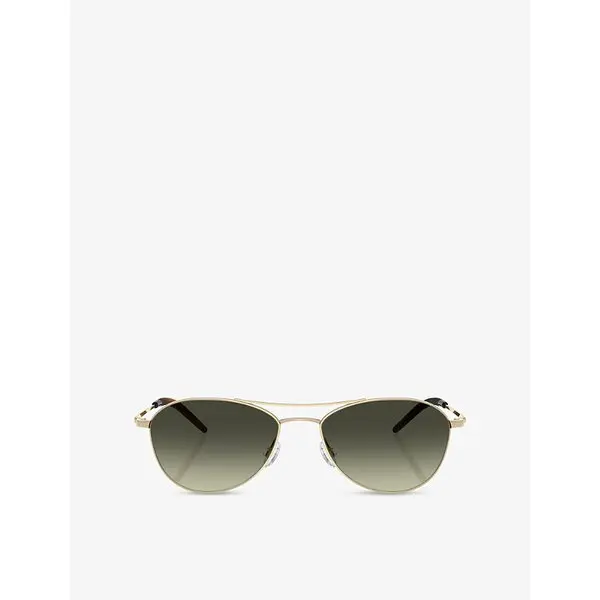 Oliver Spencer Aero Ii Pilot-frame Sunglasses - Gold
