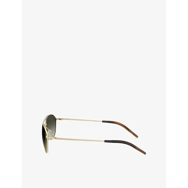 Oliver Spencer Aero Ii Pilot-frame Sunglasses - Gold