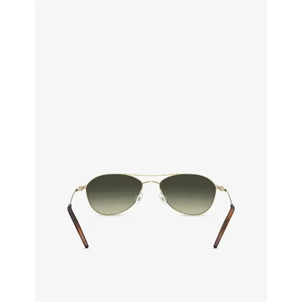 Oliver Spencer Aero Ii Pilot-frame Sunglasses - Gold