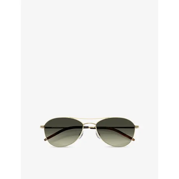 Oliver Spencer Aero Ii Pilot-frame Sunglasses - Gold