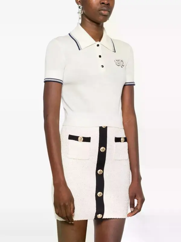 SELF-PORTRAIT Patch Polo Top