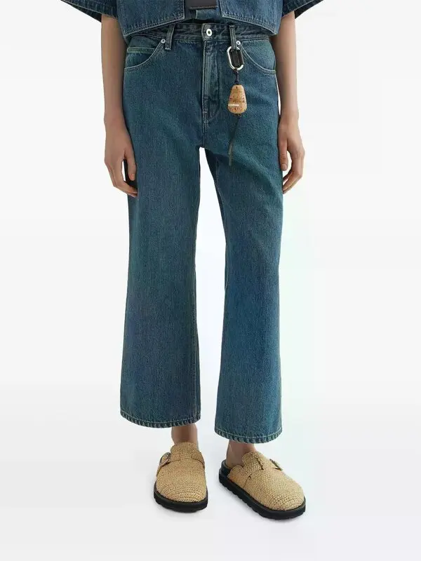 JIL SANDER Flared Cropped Jeans - Blue