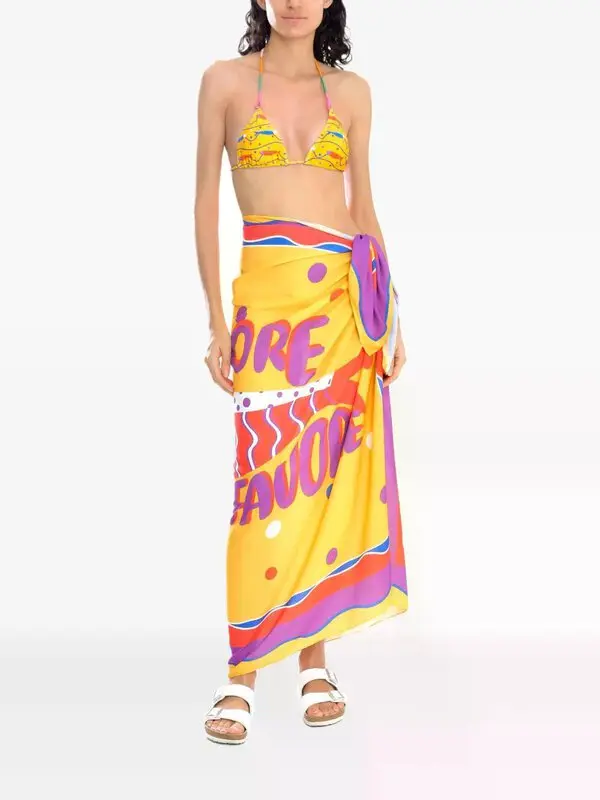 BRIGITTE Slogan-print Beach Cover-up