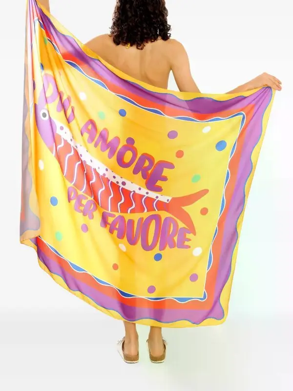 BRIGITTE Slogan-print Beach Cover-up