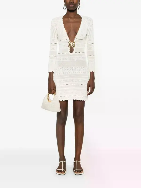 Elisabetta Franchi Open-work Mini Dress