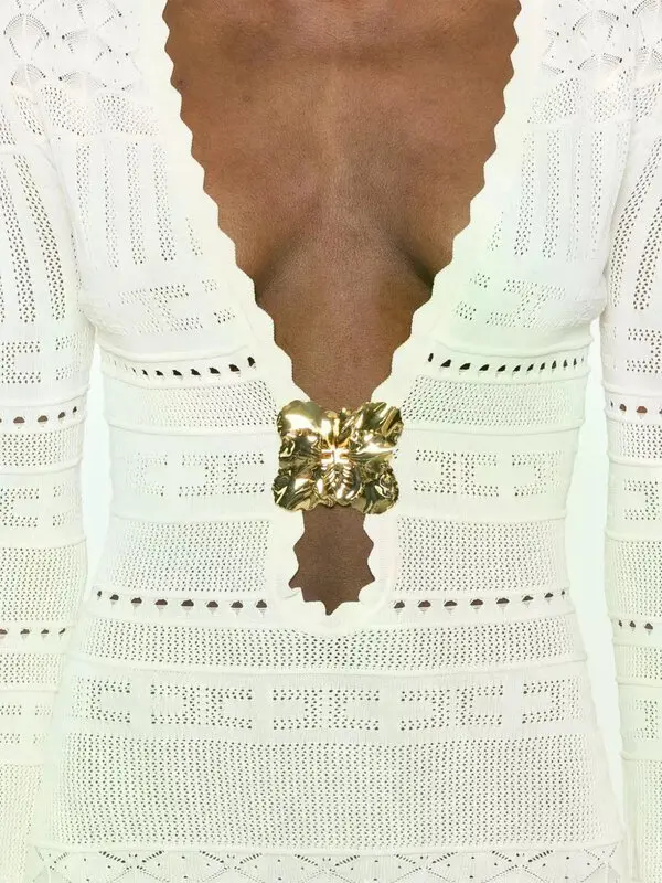 Elisabetta Franchi Open-work Mini Dress