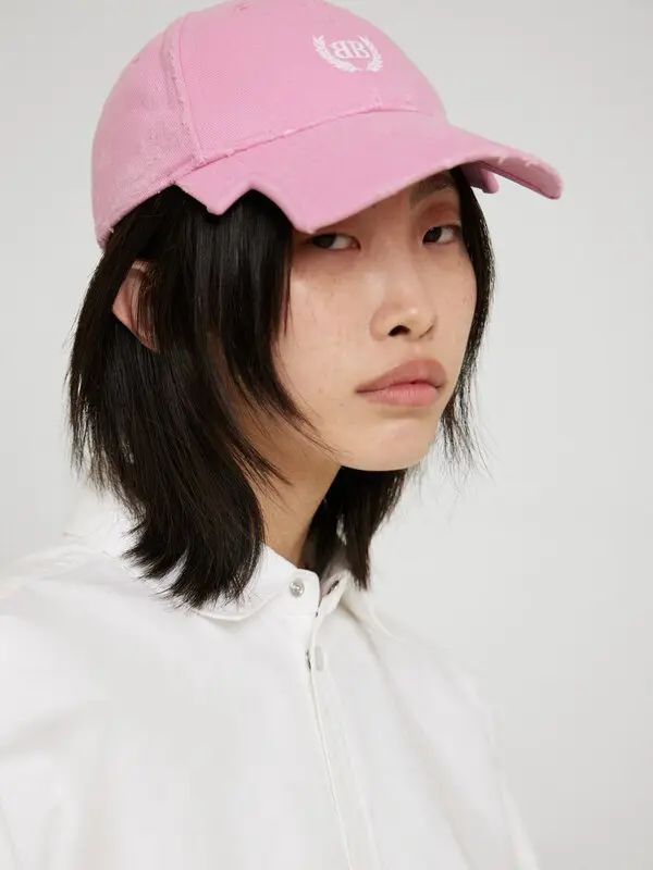 Balenciaga Logo Baseball Cap Pink,White Editorialist
