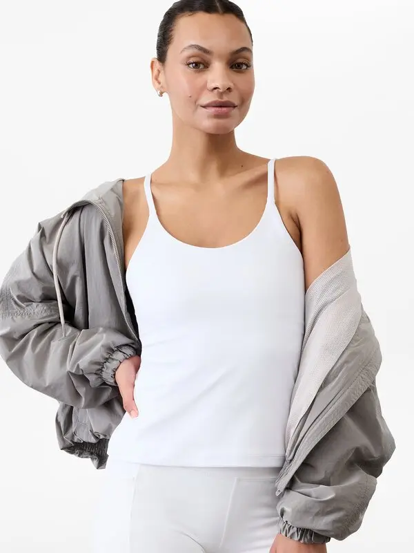 Athleta Transcend Scoop Built-in Bra Tank Top - Bright White