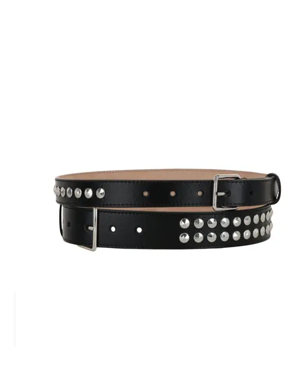 Alexander McQueen Studded Double Belt - Black