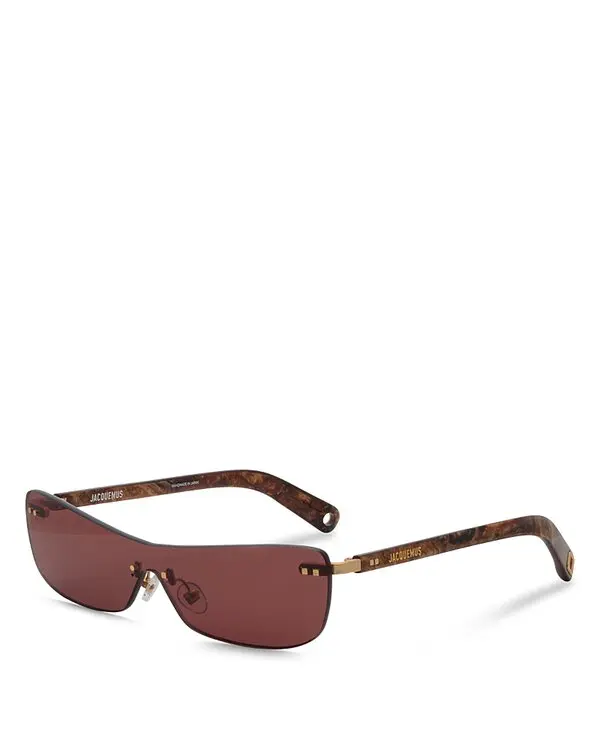 Jacquemus Mirada Cat Eye Sunglasses - Wood Effect/matte Gold