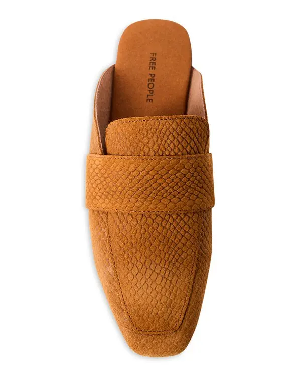 Free People At Ease Embossed Loafers - Tan Suede