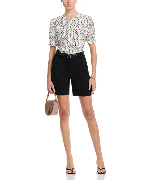 T Tahari Ruched Sleeve Blouse