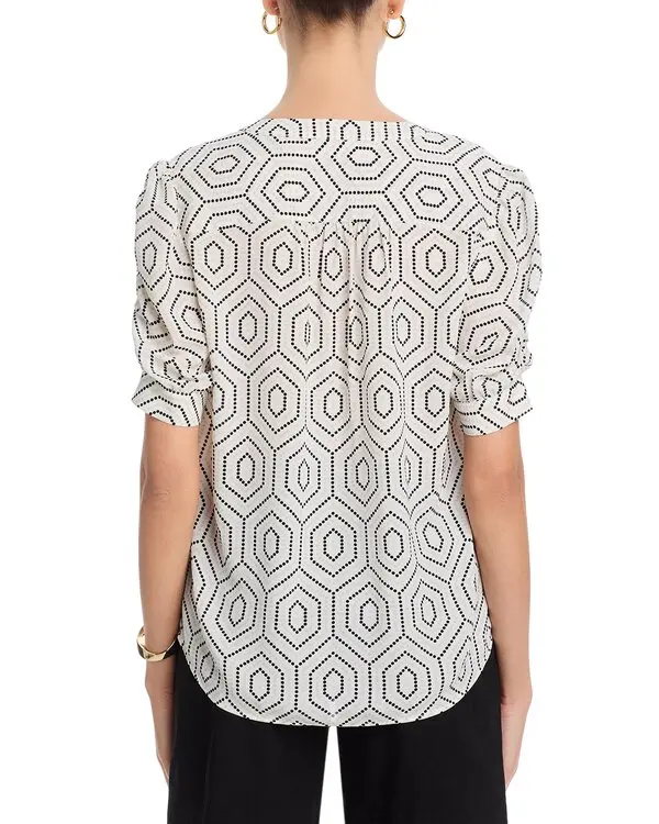 T Tahari Ruched Sleeve Blouse