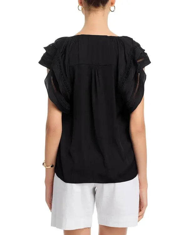 T Tahari Flutter Sleeve Top