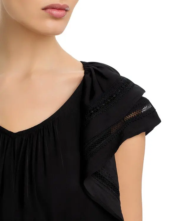 T Tahari Flutter Sleeve Top