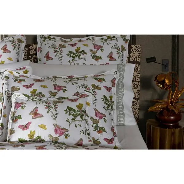 MATOUK Baudin Butterfly Quilted Boudoir Sham - Pink