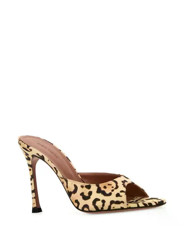 Amina Muaddi Alexa Leopard-print Mules - Neutrals