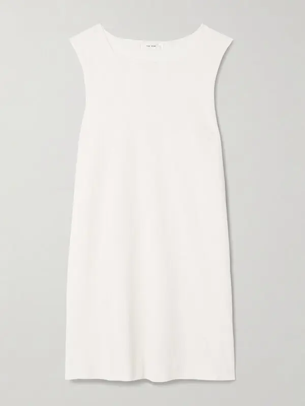 THE ROW Jaylen Linen Cotton Blend Jersey Blouse