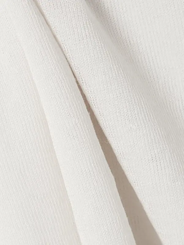 THE ROW Jaylen Linen Cotton Blend Jersey Blouse