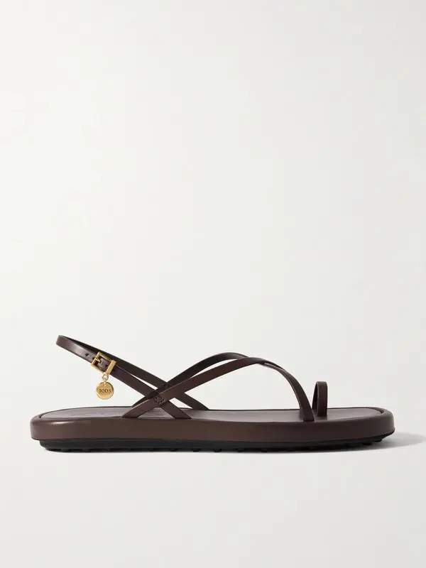 TOD'S Embellished Leather Sandals
