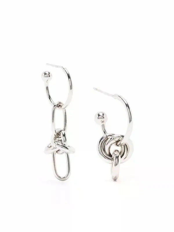 JUSTINE CLENQUET Daria Asymmetric Earrings - Silver