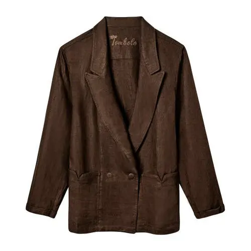 TOMBOLO Easy-going Jacket - Brown Linen