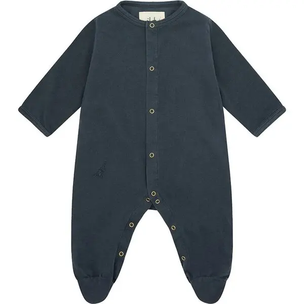VILD HOUSE OF LITTLE Organic Cotton Sleepsuit - Blue Stone-palmetto Plant Dye