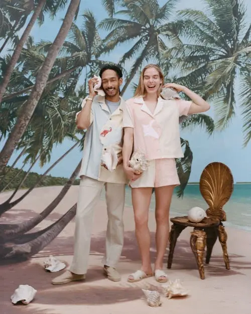 TOMBOLO Terrycloth Cropped Cabana Shirt