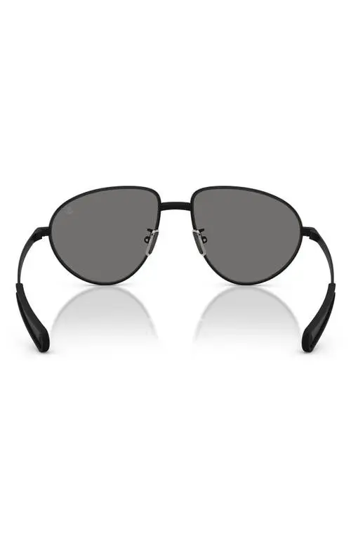 Moncler 55mm Pilot Sunglasses - Matte Black / Dark Grey