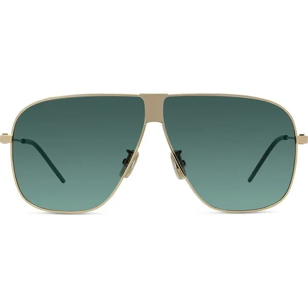 Givenchy Gv Speed 64mm Oversized Pilot Sunglasses - Shiny Endura Gold / Green