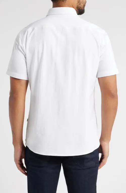 BOSS Roan Stretch Cotton Button-up Shirt - White