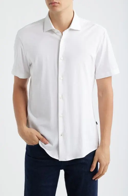 BOSS Roan Stretch Cotton Button-up Shirt - White