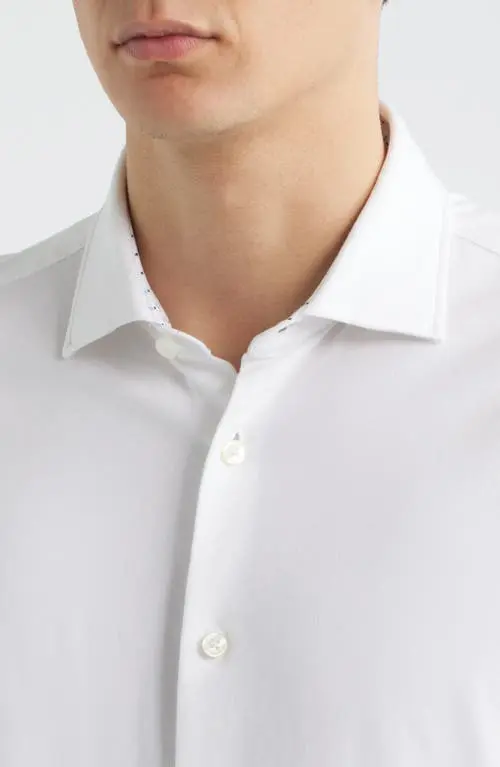 BOSS Roan Stretch Cotton Button-up Shirt - White
