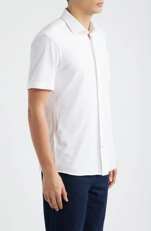 BOSS Roan Stretch Cotton Button-up Shirt - White