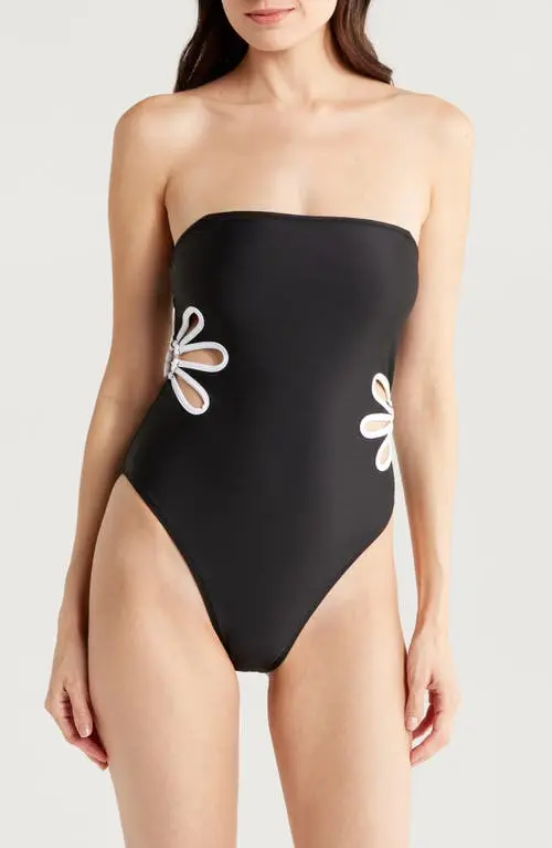 Ramy Brook Luca Cutout One-piece Swimsuit - Black/ White Cutout