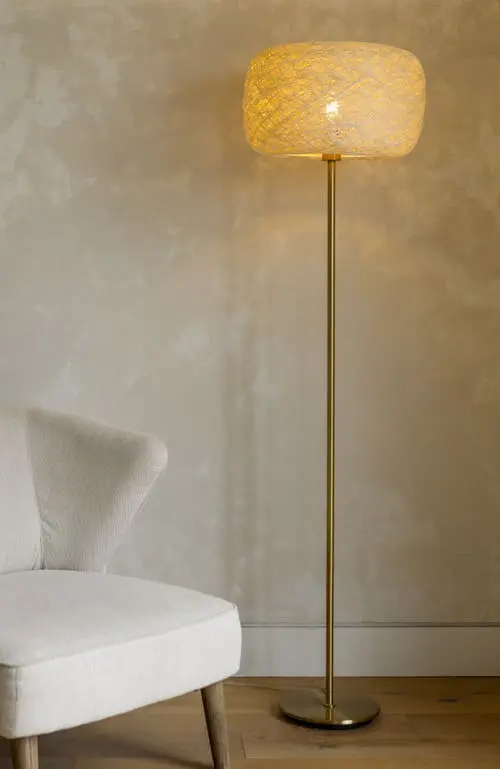 BRIGHTECH Rowan 66" Led Floor Lamp With Woven Thread Shade