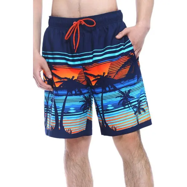 ROKKA&ROLLA Mesh-lined Swim Trunks - Tropical Palm
