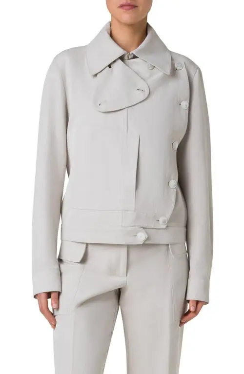 Akris Arno Cotton & Linen Twill Trench Jacket