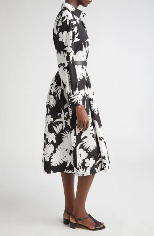 Max Mara Floral Cotton Poplin Midi Shirtdress