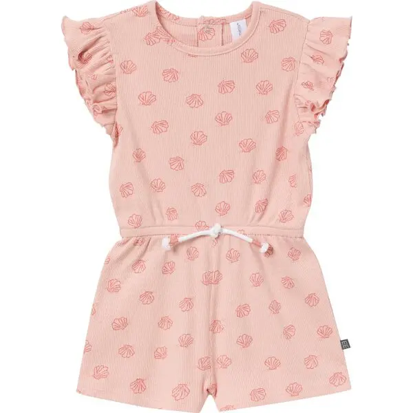 MODERN MOMENTS™ BY GERBER Flutter Sleeve Romper - Rose Seashells